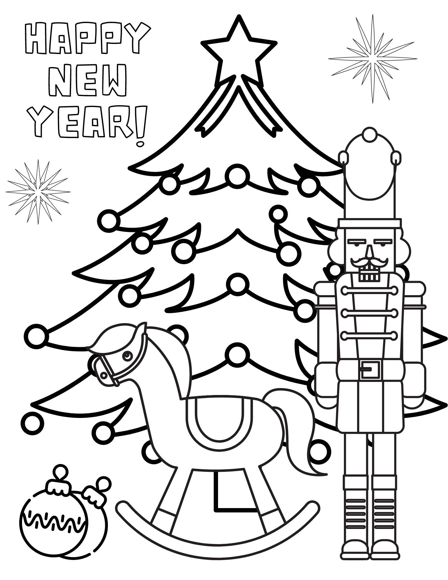 New Year Coloring Pages, New Year PDF Coloring, New Year Printables ...