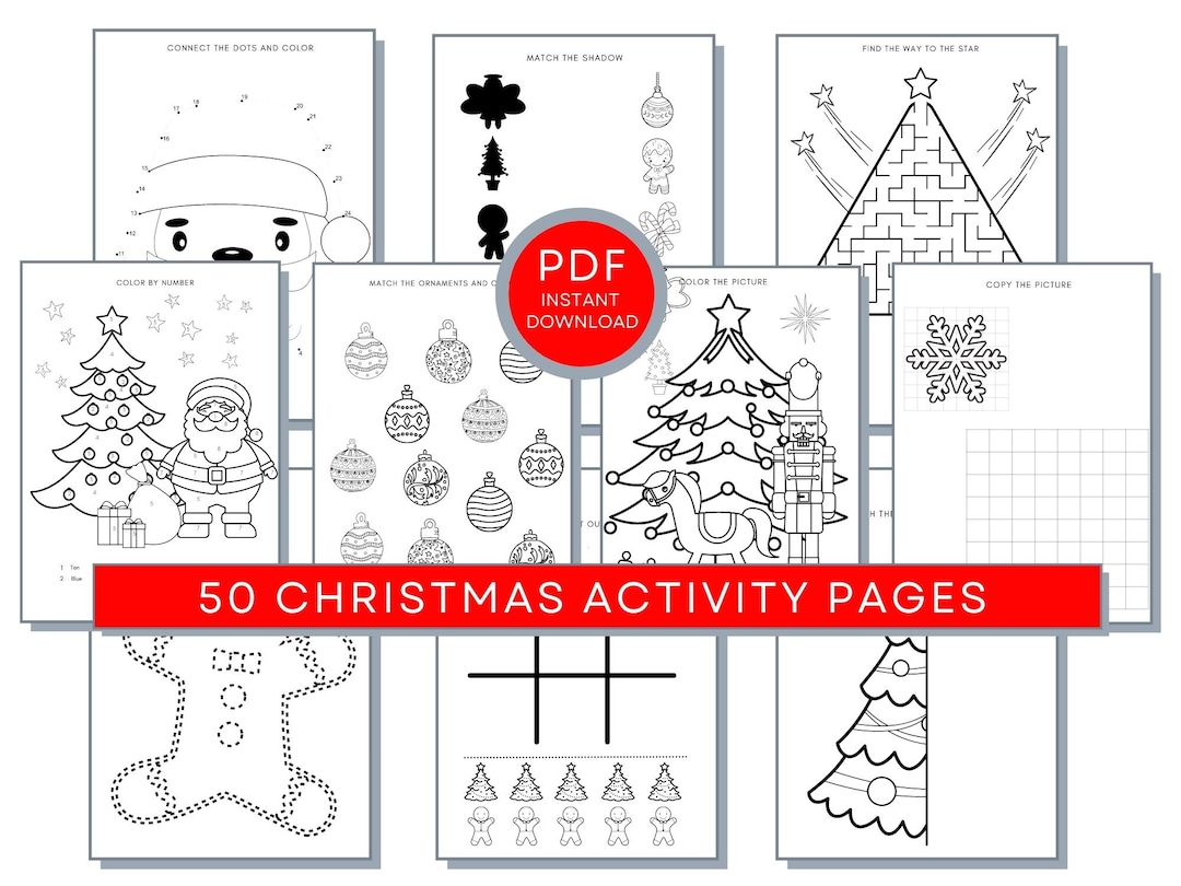 Christmas Activity Pages, Christmas Coloring, Christmas Printable ...
