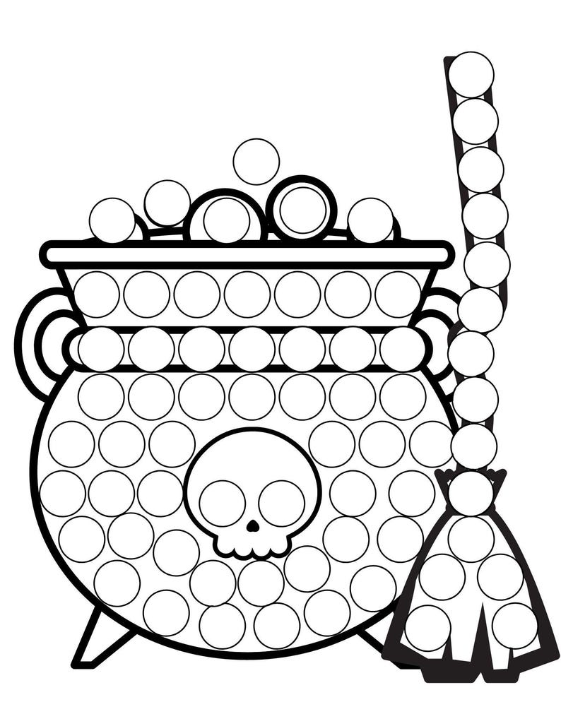 Halloween Dot Marker Coloring Pages, Halloween Dot Marker, Halloween Do ...
