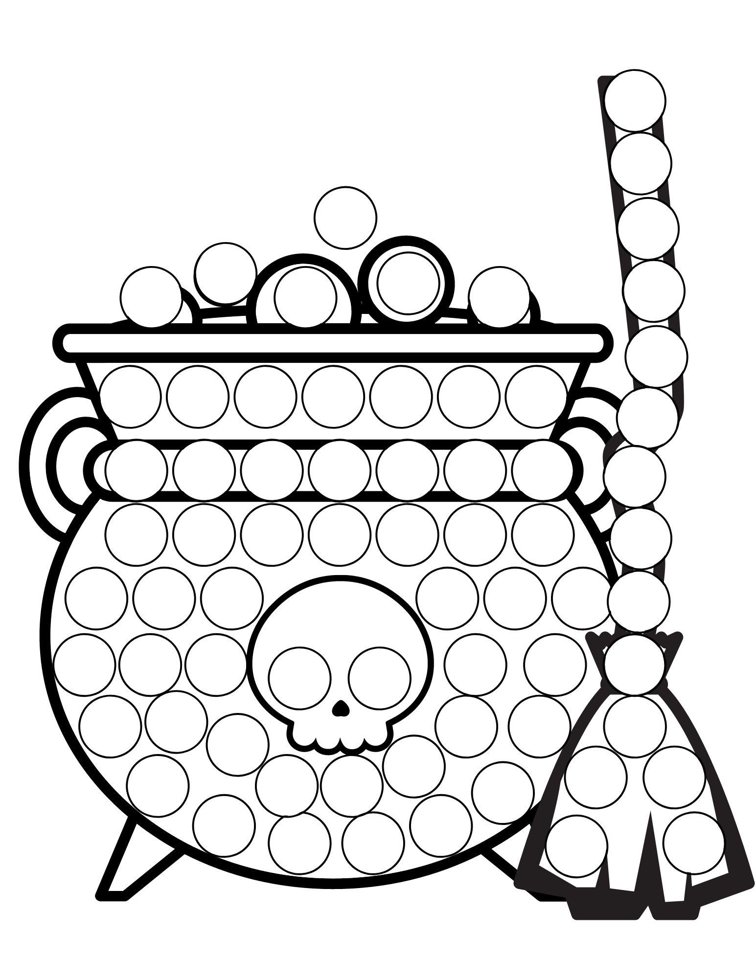 Halloween Dot Marker Coloring Pages, Halloween Dot Marker, Halloween Do ...