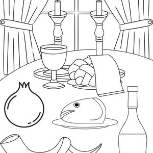 Rosh Hashanah Coloring Pages for Kids, Rosh Hashanah Printables, Rosh ...