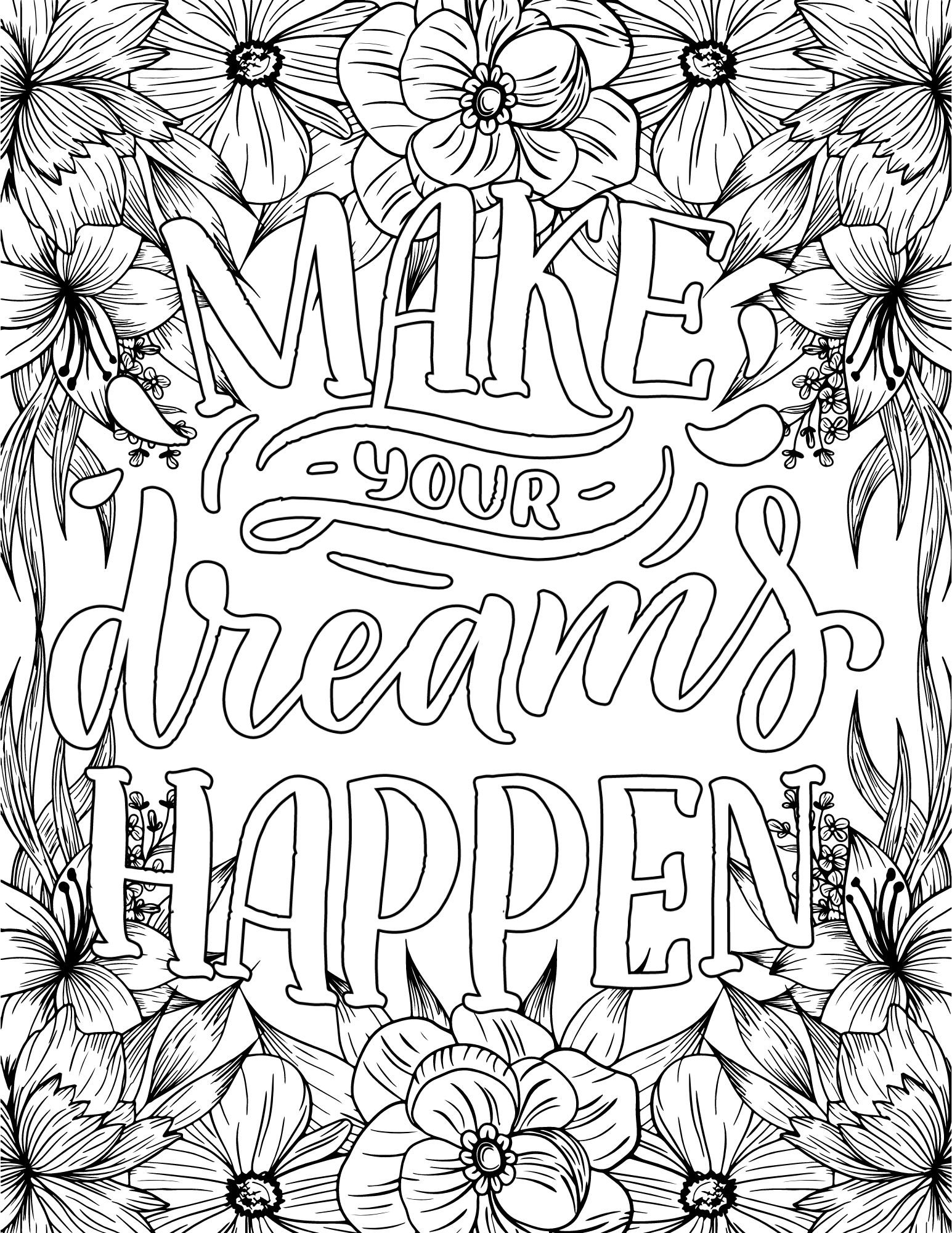 Inspirational Quotes Coloring Pages, Inspirational Quotes PDF ...