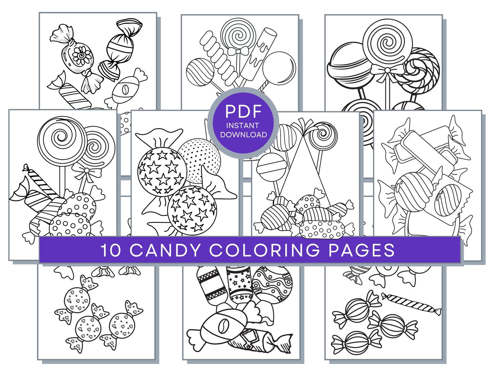 Sweets Coloring Pages for Kids Sweets Printable Coloring - Etsy