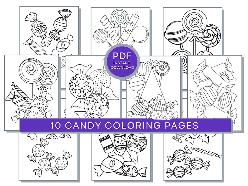 Sweets Coloring Pages for Kids Sweets Printable Coloring - Etsy