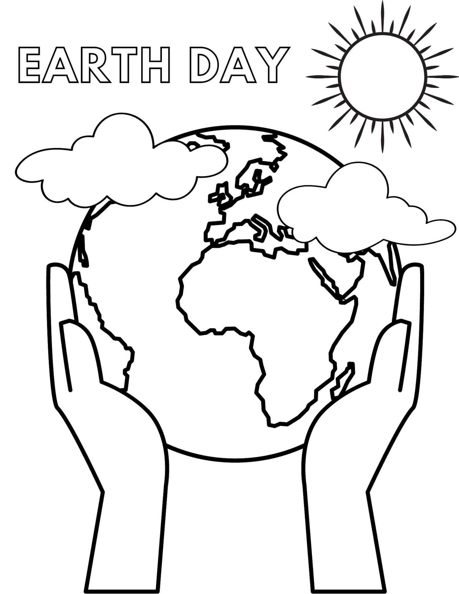 Earth Day Coloring Page, Earth Day Printables, Earth Day Sheets, Earth ...