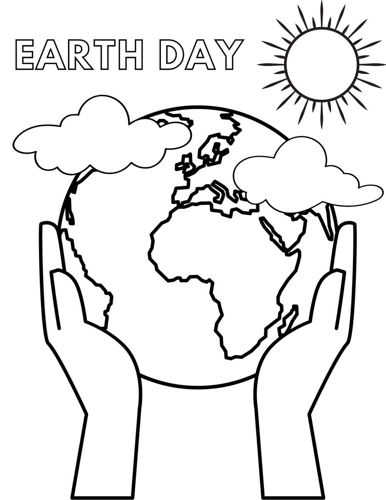 Earth Day Coloring Page, Earth Day Printables, Earth Day Sheets, Earth ...