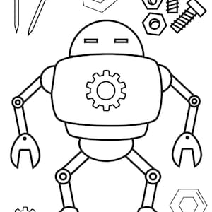 Robot Coloring Pages for Kids: 10 PDF Cute Robot Printables, Robots ...