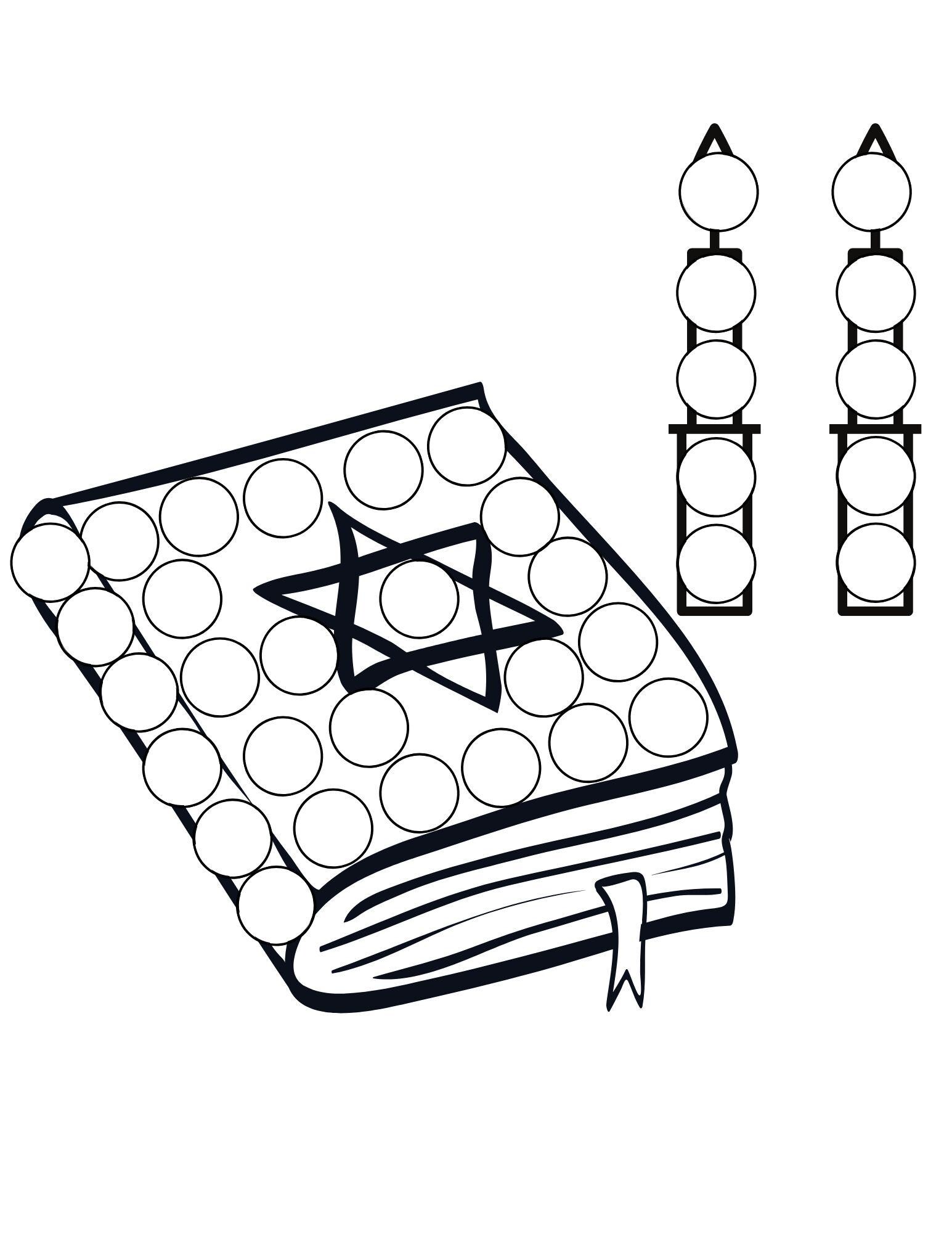 Hanukkah Dot Marker Coloring Pages, Hanukkah Do a Dot, Jewish Coloring ...
