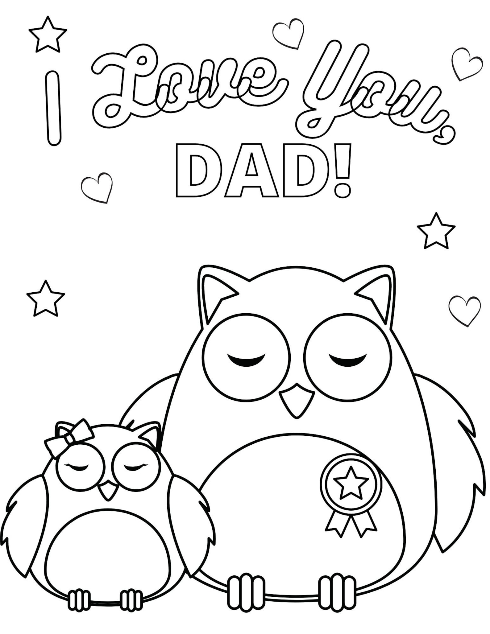 Father's Day Coloring Page, Father's Day Printables, Father's Day ...