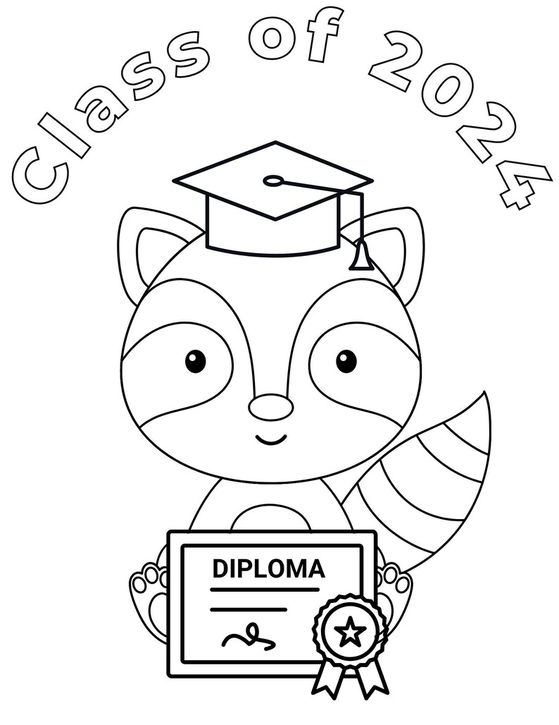 Graduation Coloring Pages, Graduation PDF, Graduation Printables ...
