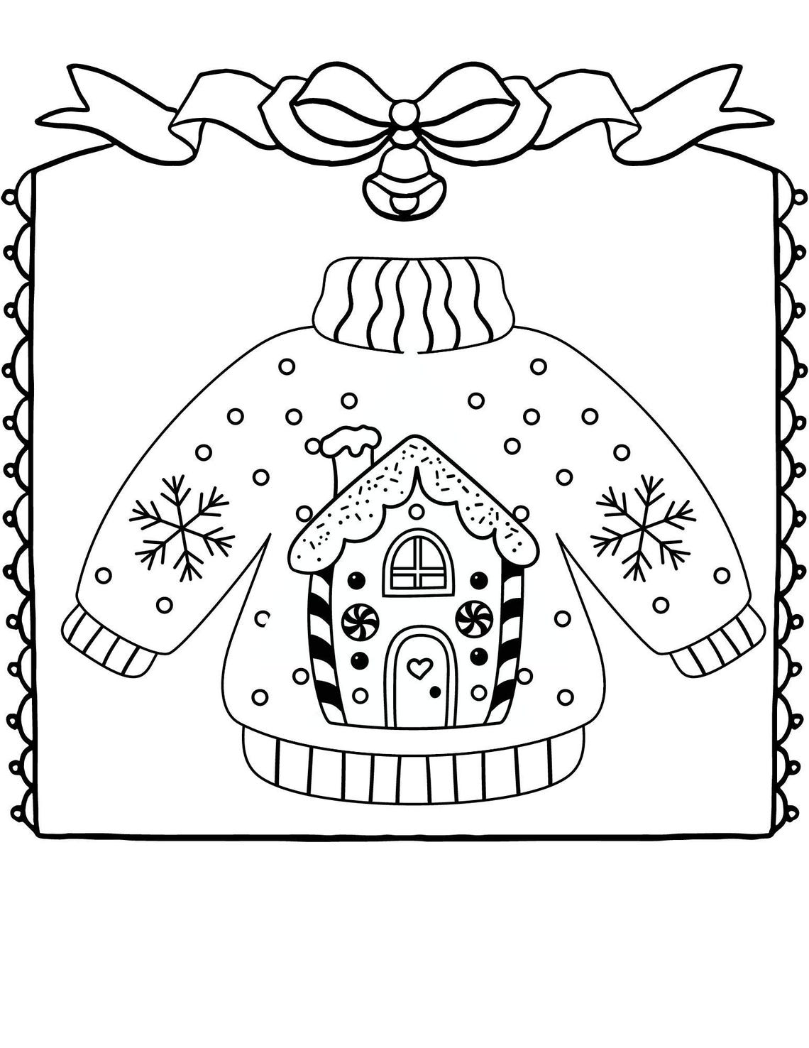 Ugly Sweater Coloring Pictures, Christmas Coloring Pages, Christmas ...