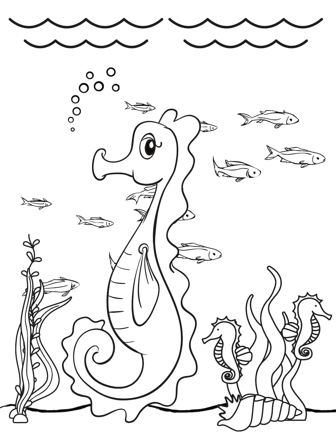 Under the Sea Coloring Pages Sea Life Coloring Ocean - Etsy
