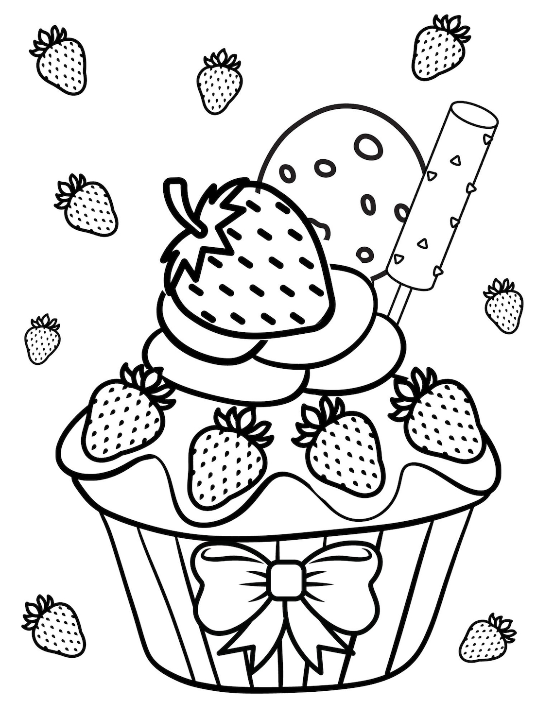 Cupcakes Coloring Pages, Sweets Printables, Cupcake Coloring, Sweets ...
