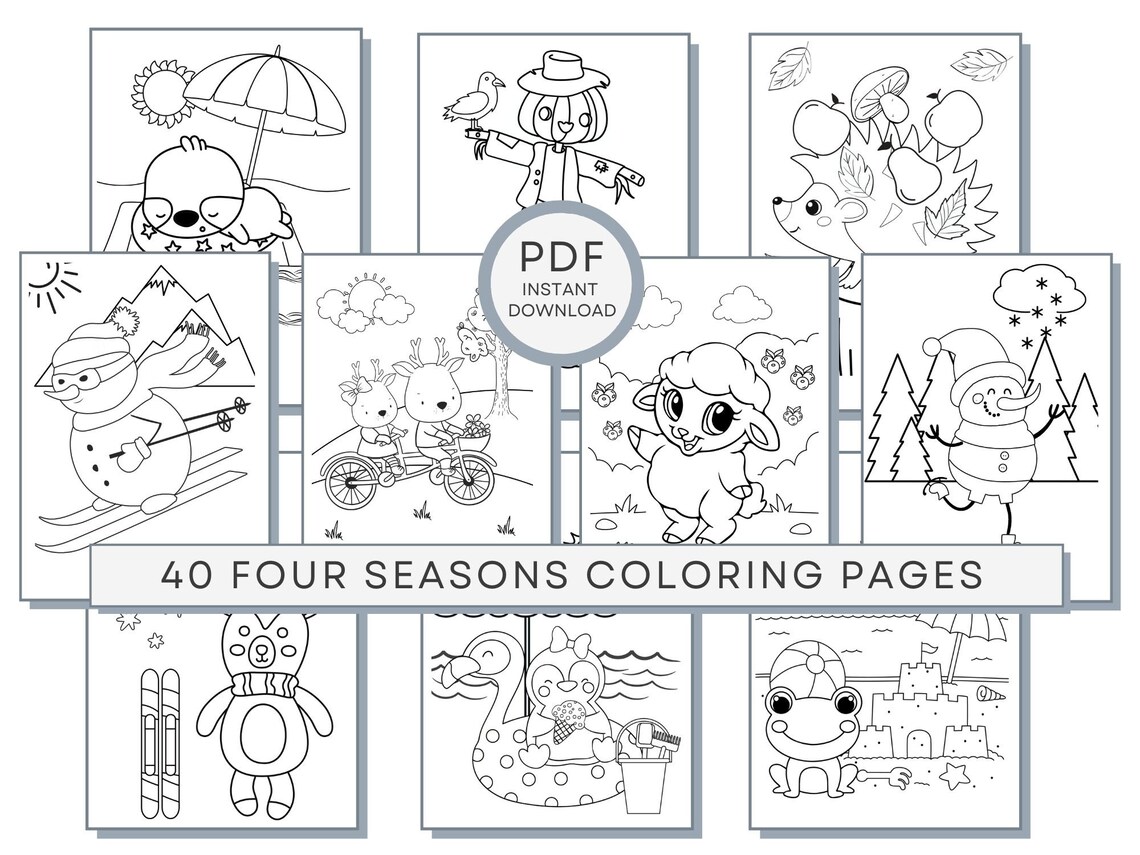 Seasons Coloring Pages, Summer Coloring Pages, Spring Coloring Pages ...