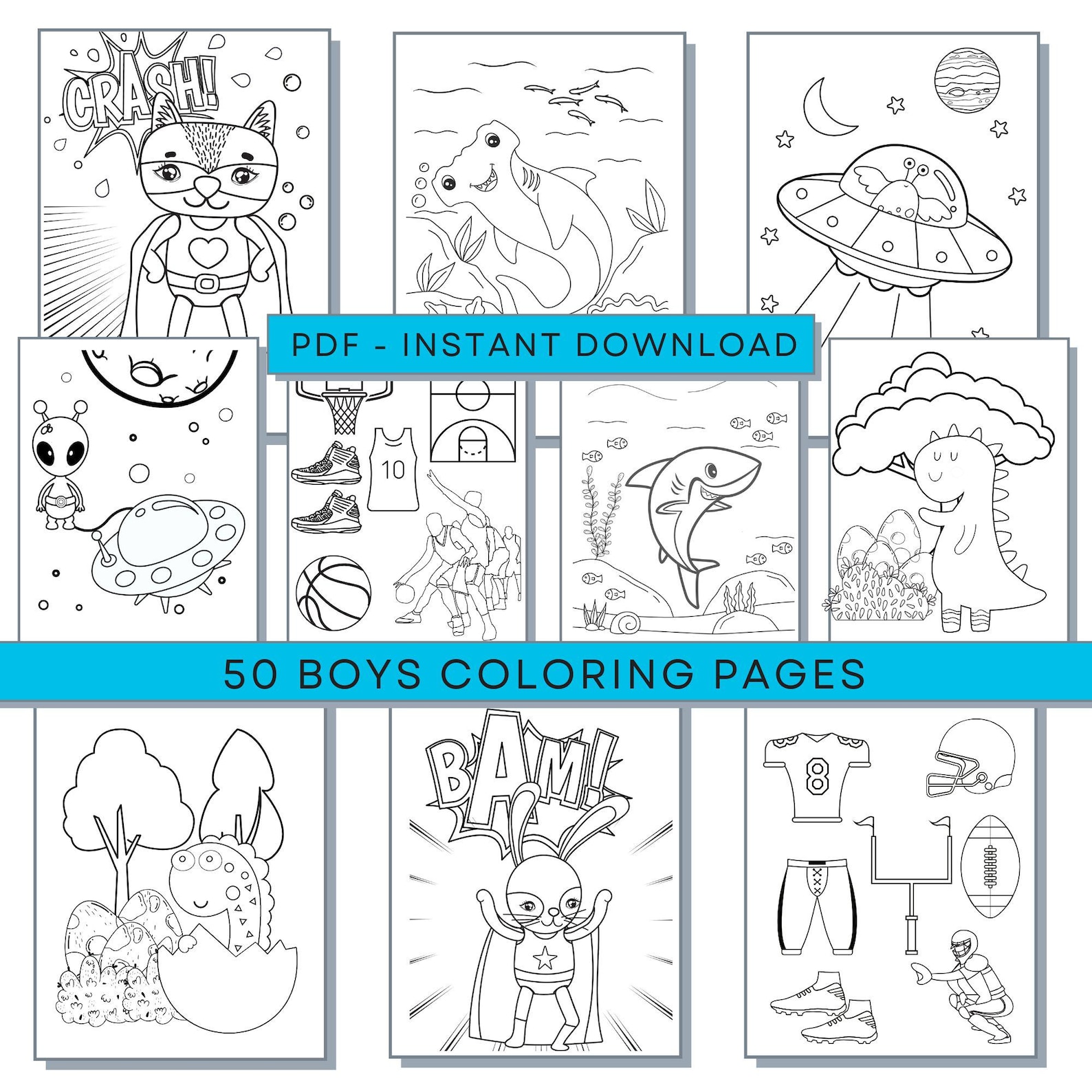 50 Boys Coloring Pages, Coloring for Boys, Printables Pages for Boys ...