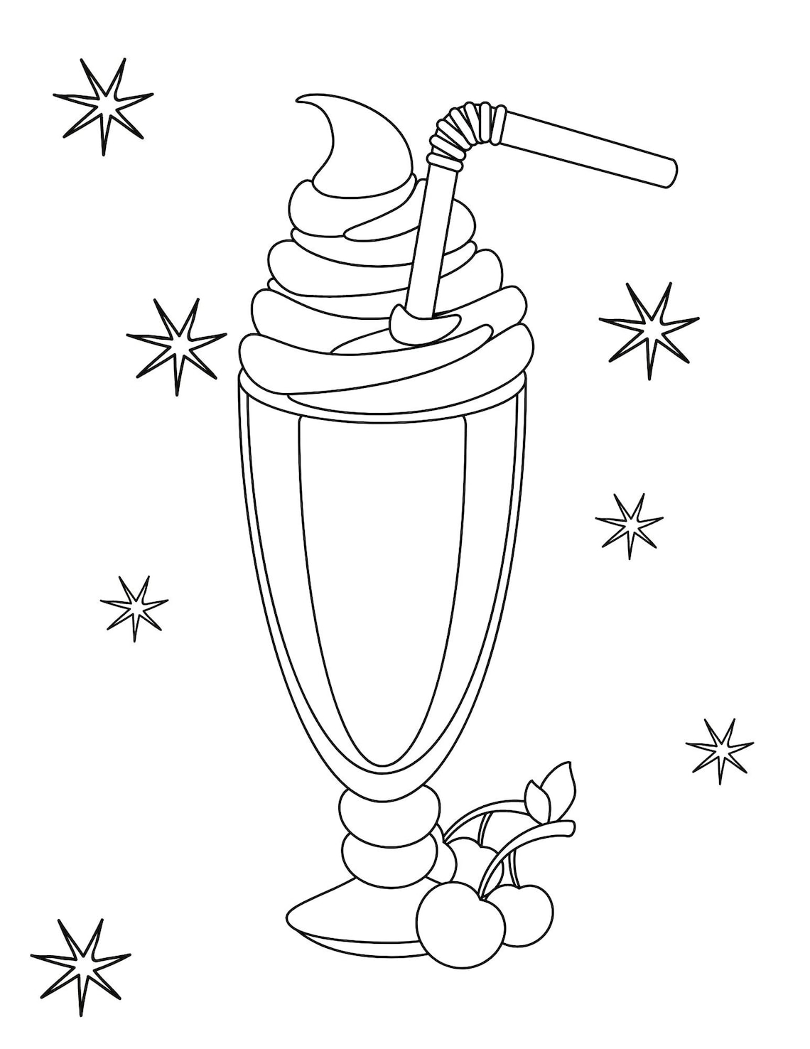 Sweets Coloring Pages for Kids, Sweets Printable, Coloring Pages of Ice ...