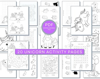 Unicorn Activity Pages, Printable Coloring, Mazes, Word Searches, Color ...