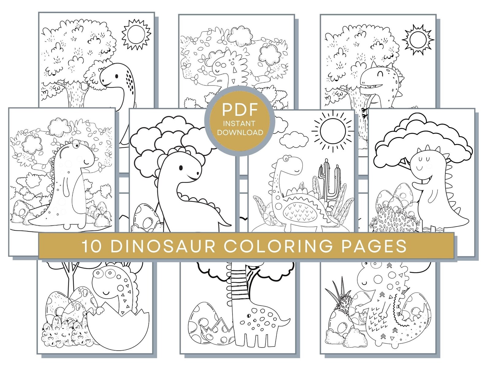 Dinosaur Coloring Pages, Dinosaur PDF, Dinosaur Printables, Dinosaur ...