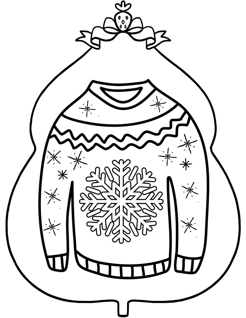 Ugly Sweater Coloring Pictures, Christmas Coloring Pages, Christmas ...