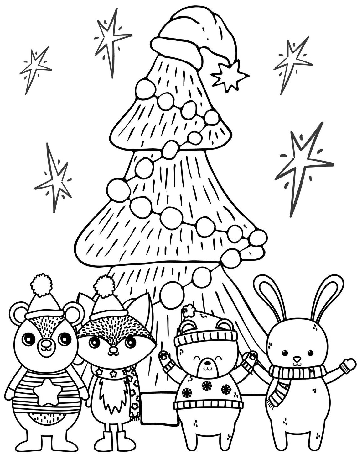 Christmas Coloring Pages, PDF Coloring Christmas Printables, Winter ...