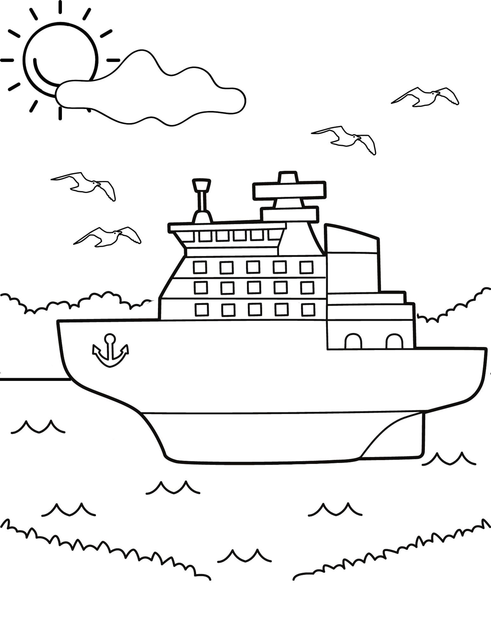 Ship Coloring Pages, Boat Coloring Pages, Ship PDF, Ship Printables ...