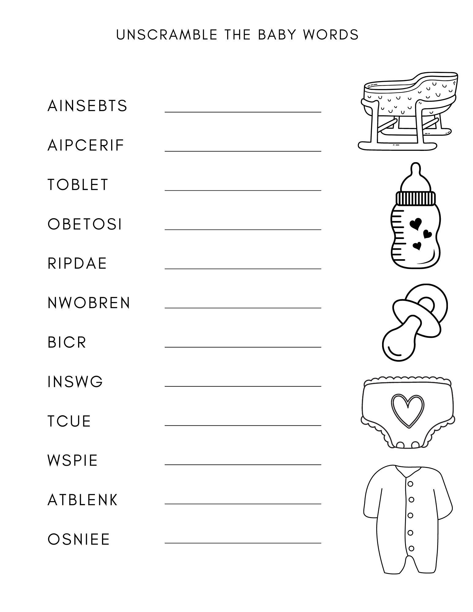 Baby Shower Activity Pages, Baby Shower Coloring, Baby Shower ...