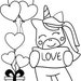 Unicorn Valentine's Day Coloring Pages, Valentines Printables ...
