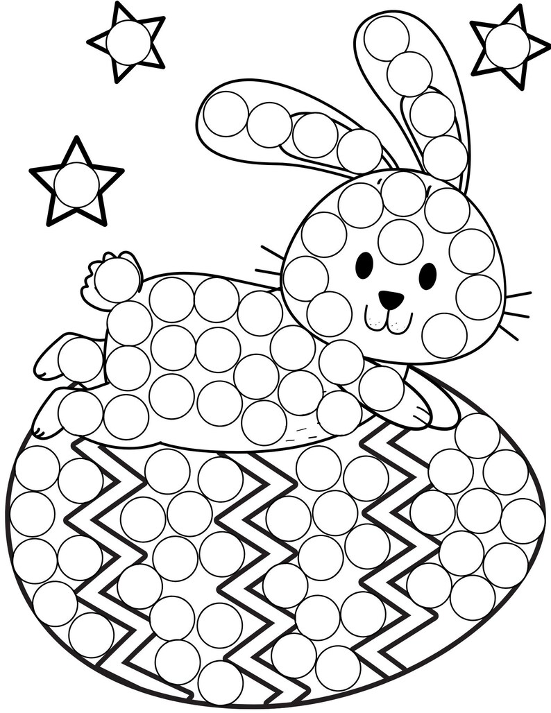Easter Dot Marker Coloring Pages, Do a Dot Easter Painting, Easter PDF ...