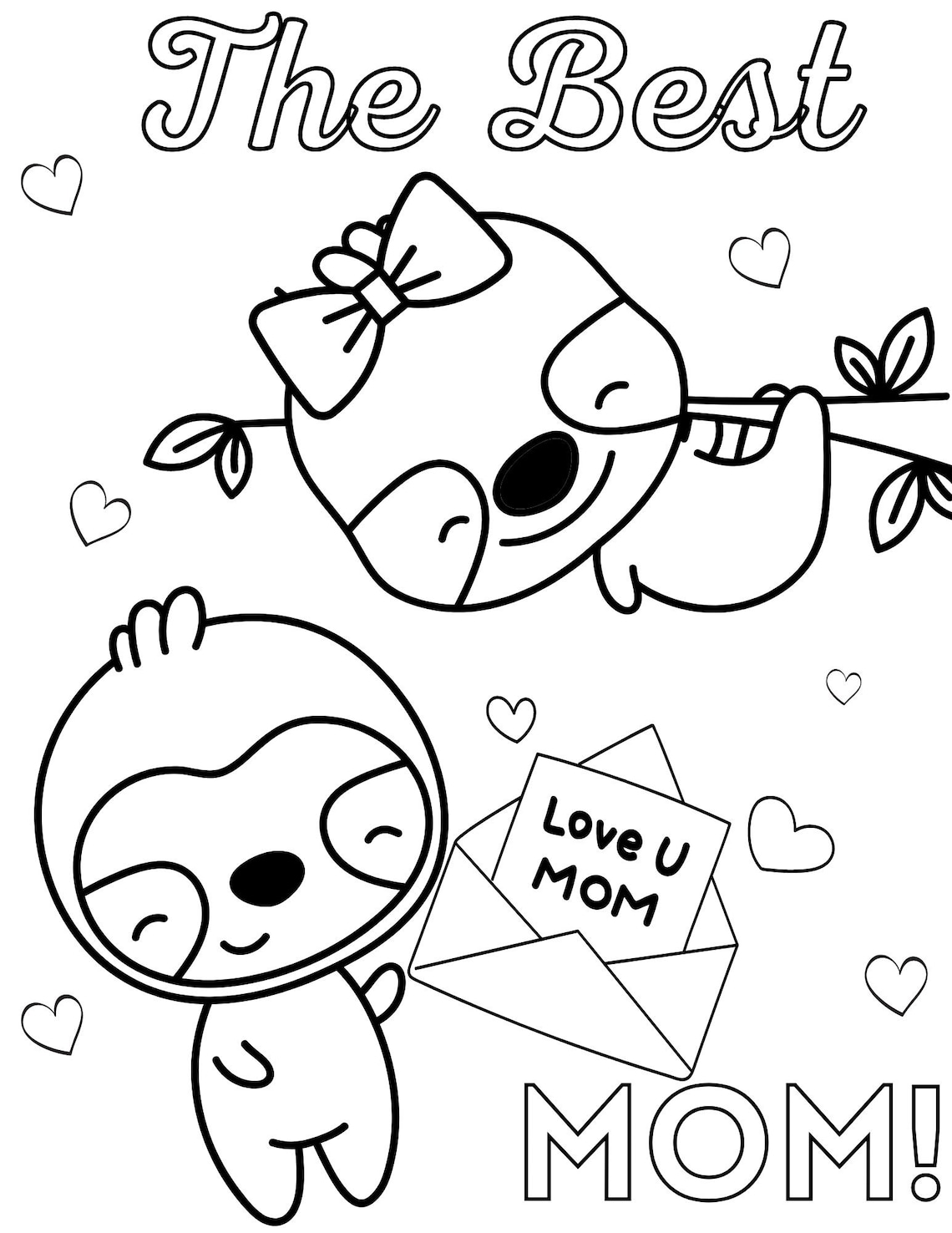 Mother's Day Coloring Page, Mother's Day Printables, Mother's Day ...