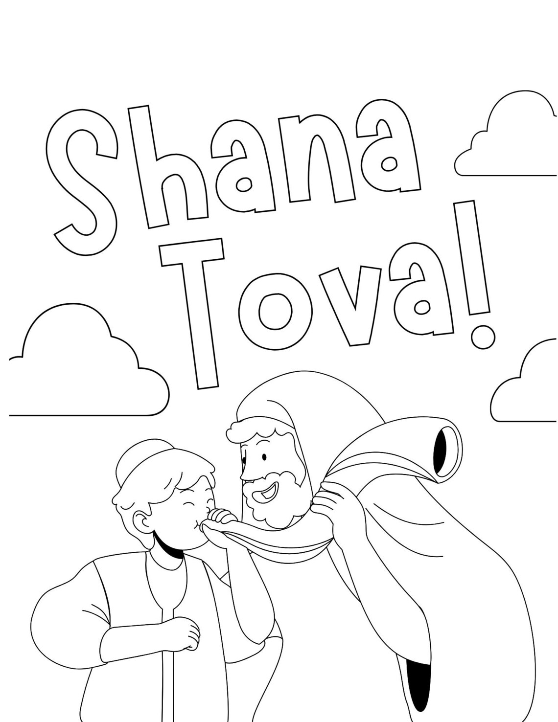 Rosh Hashanah Coloring Pages for Kids, Rosh Hashanah Printables, Rosh ...