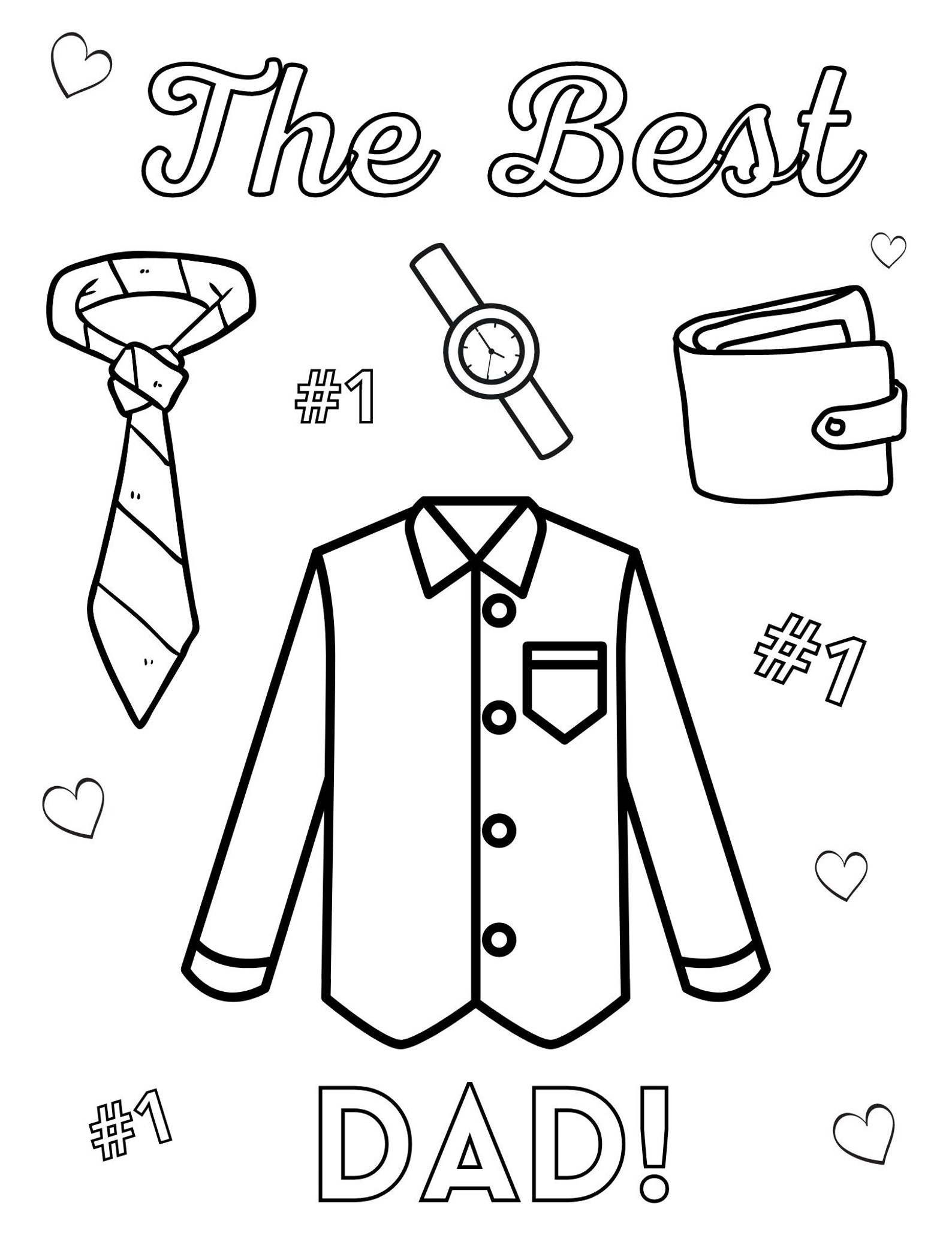 Father's Day Coloring Page, Father's Day Printables, Father's Day ...