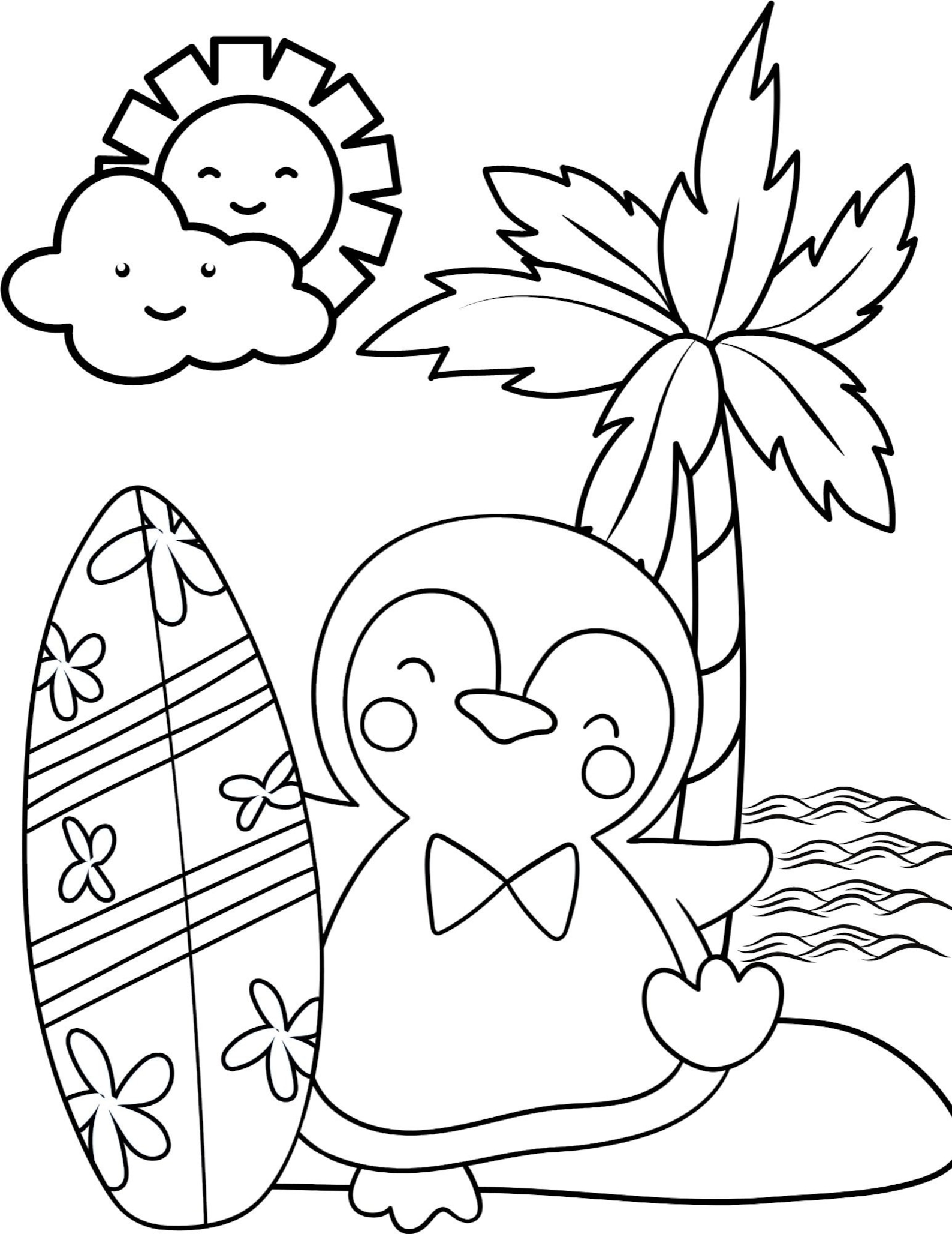 Summer Coloring Pages, Summer PDF Coloring Summer Printables, Beach ...
