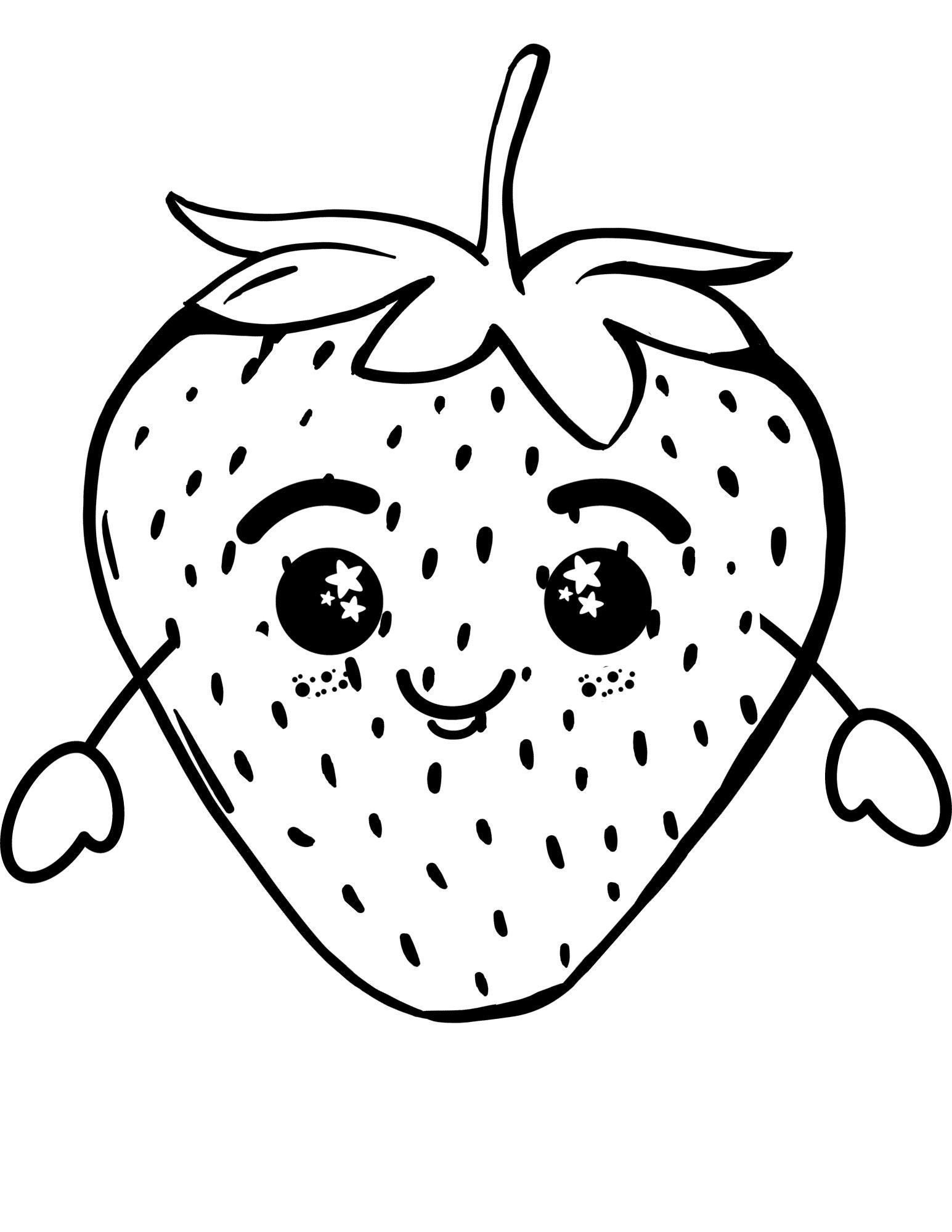 Cute Fruit Coloring Pages, Kawaii Food Printable, Funny Fruits Coloring ...
