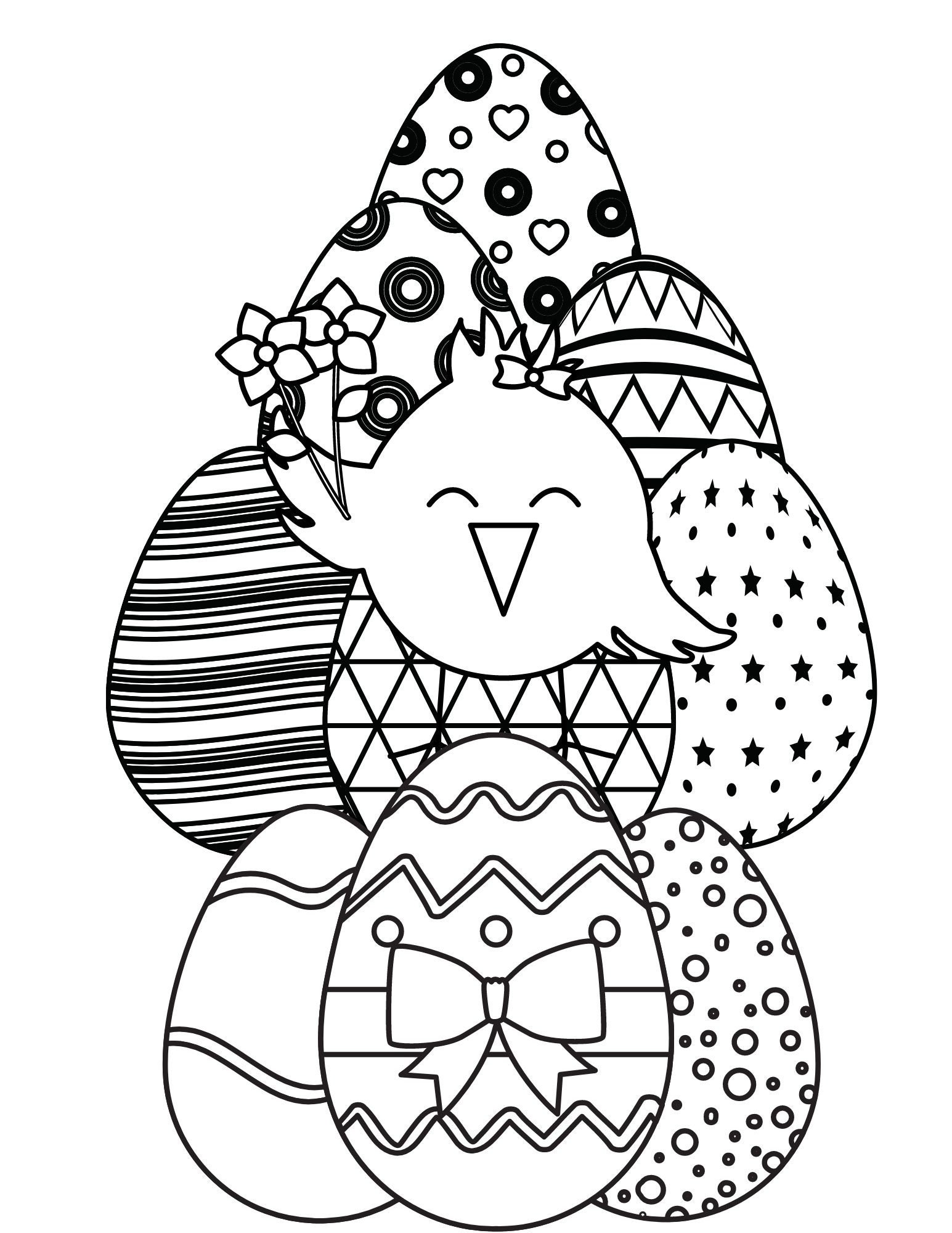 Easter Coloring Pages, Easter PDF Coloring Easter Printables, Bunny ...