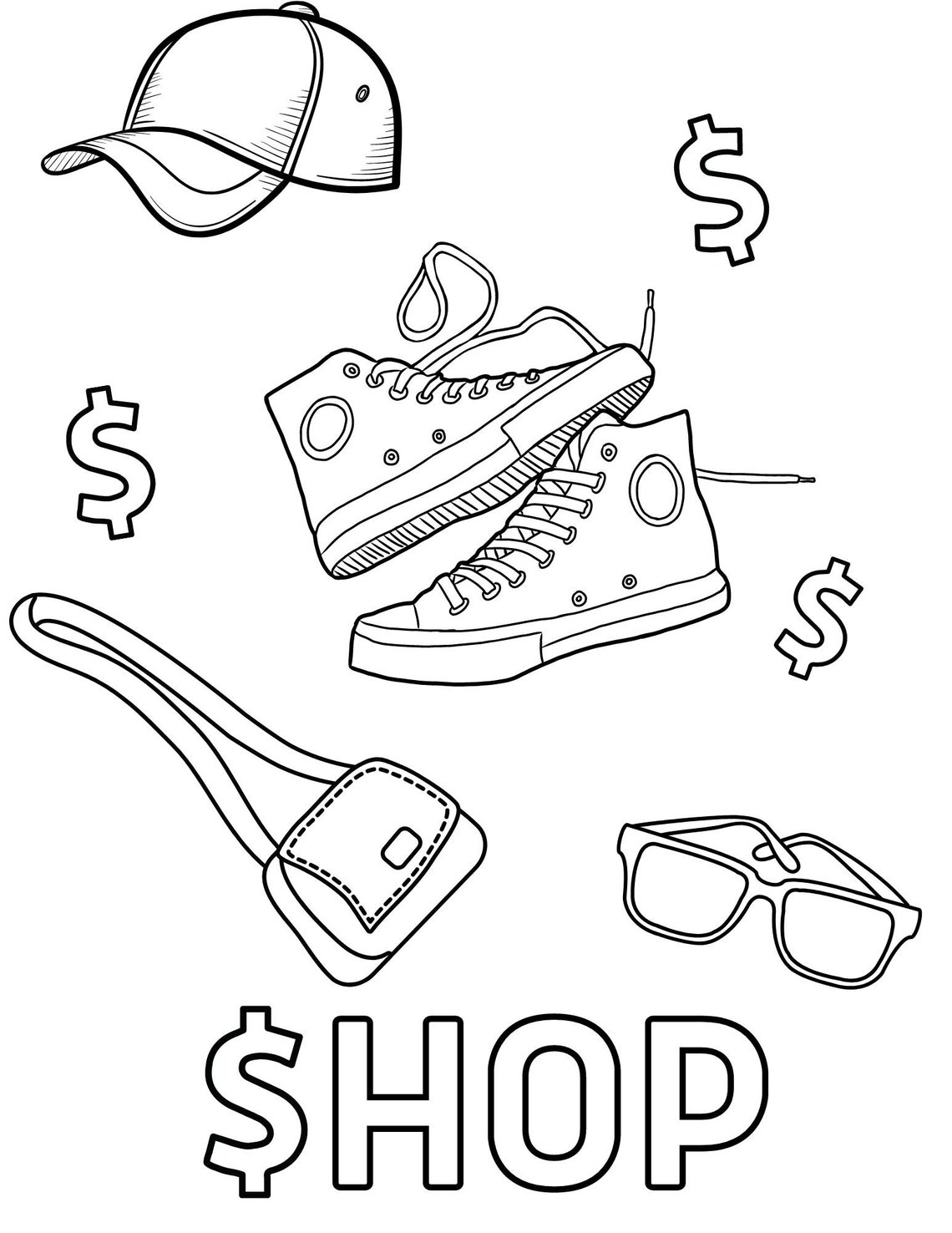 Preppy Coloring Pages, Teens Coloring Pages, Preppy Aesthetic Coloring ...