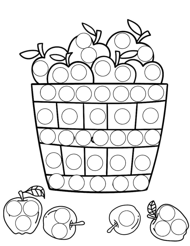 Fall Dot Marker Coloring Pages, Fall Printable, Fall Dot Coloring, Fall ...