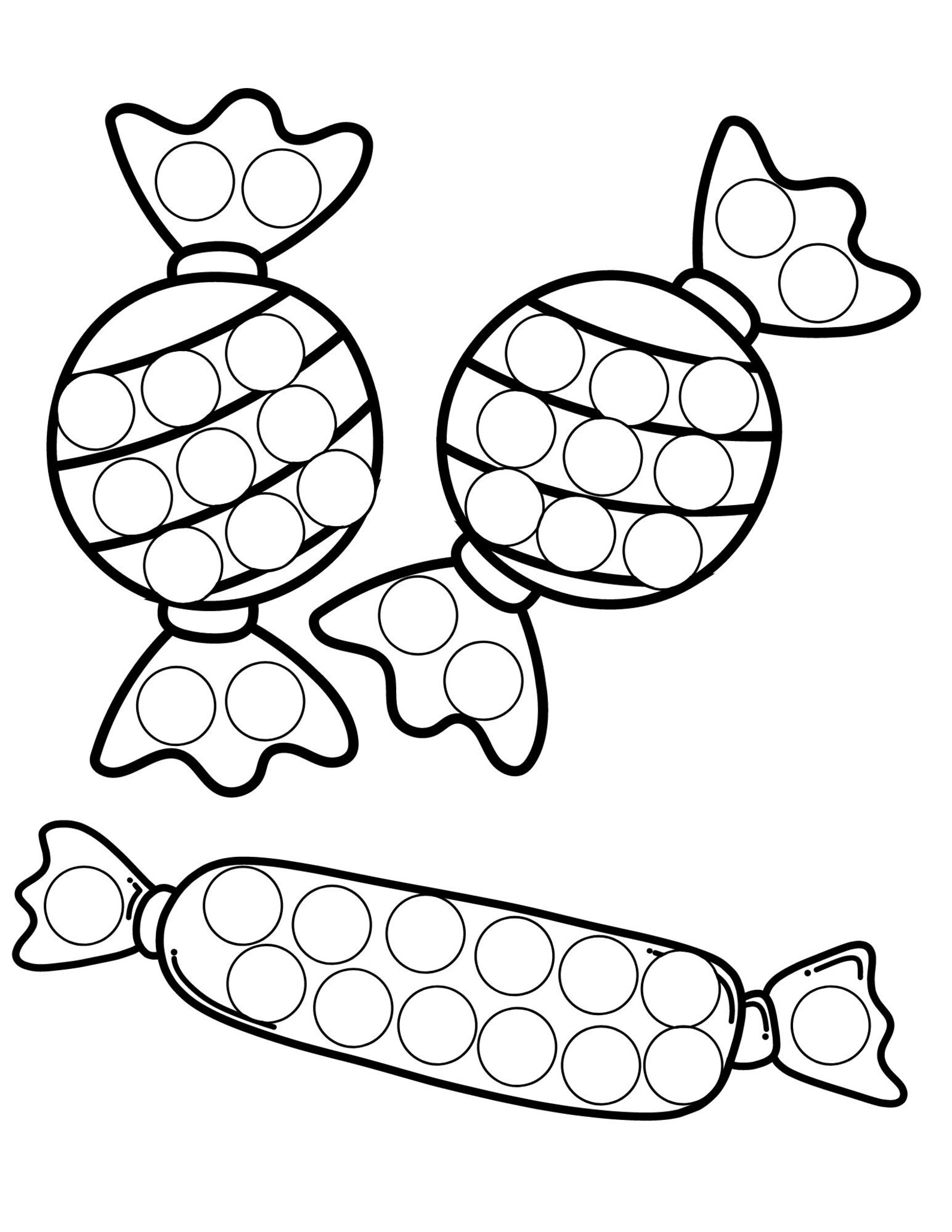 Dot Marker Candy Coloring Pages, Do a Dot Candy Coloring, Printable ...