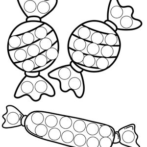 Dot Marker Candy Coloring Pages, Do a Dot Candy Coloring, Printable ...