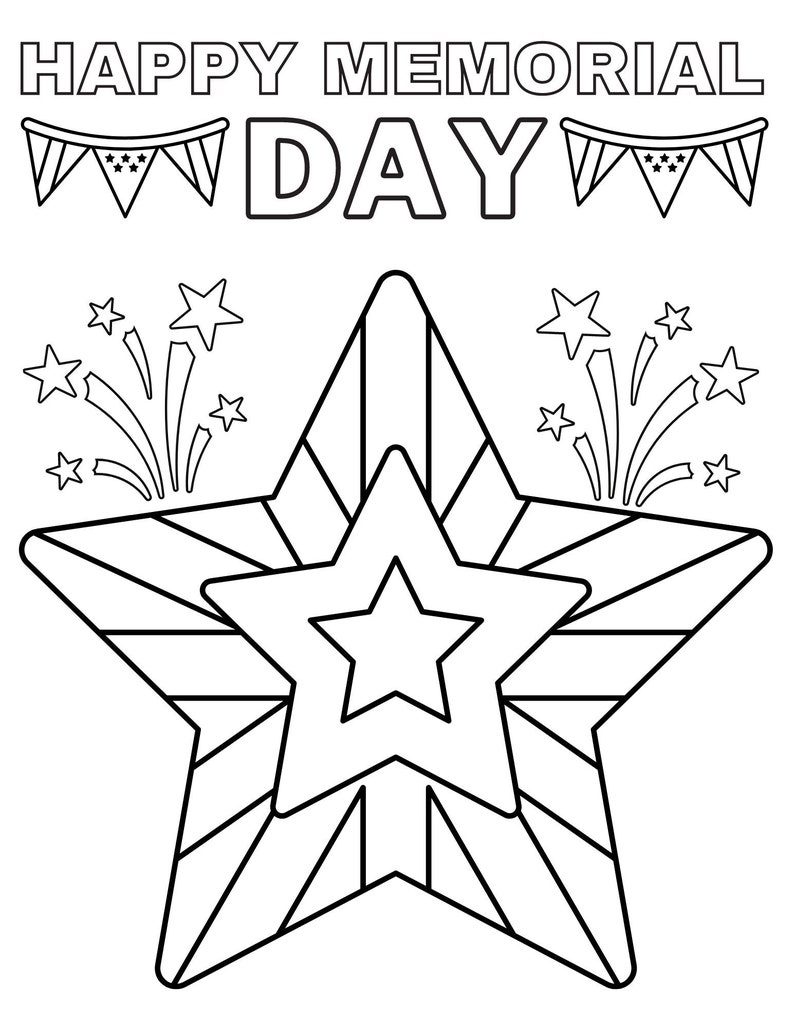Memorial Day Coloring Page, Memorial Day Printables, Memorial Day ...
