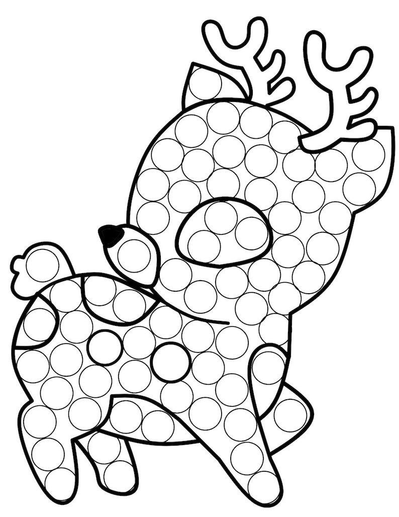 Christmas Dot Marker Coloring Pages, Do a Dot Christmas Painting ...