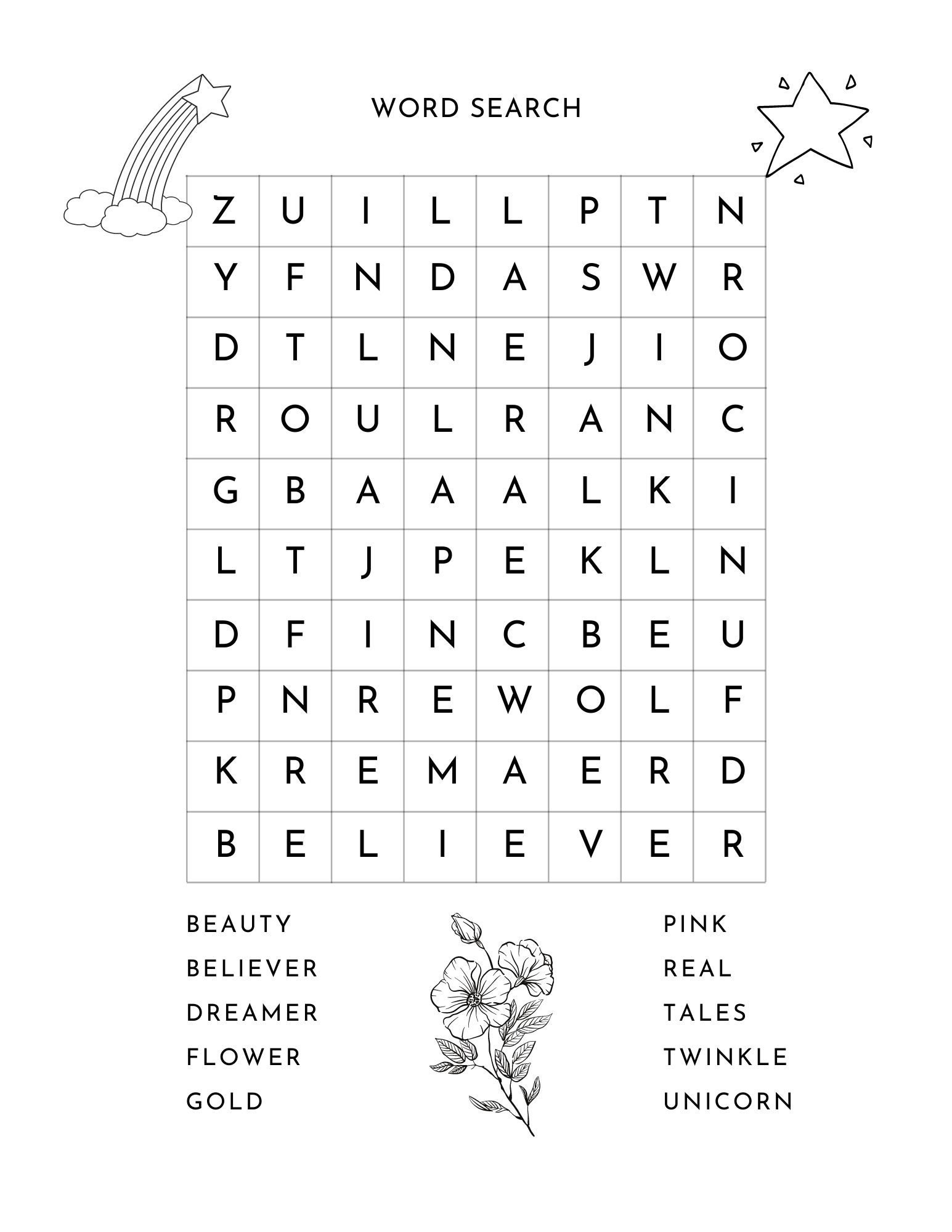 Unicorn Activity Pages, Unicorn Printables, Mazes, Word Searches, Color ...