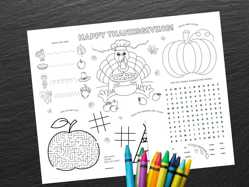 Thanksgiving Placemat, Thanksgiving Coloring Pages, Thanksgiving ...