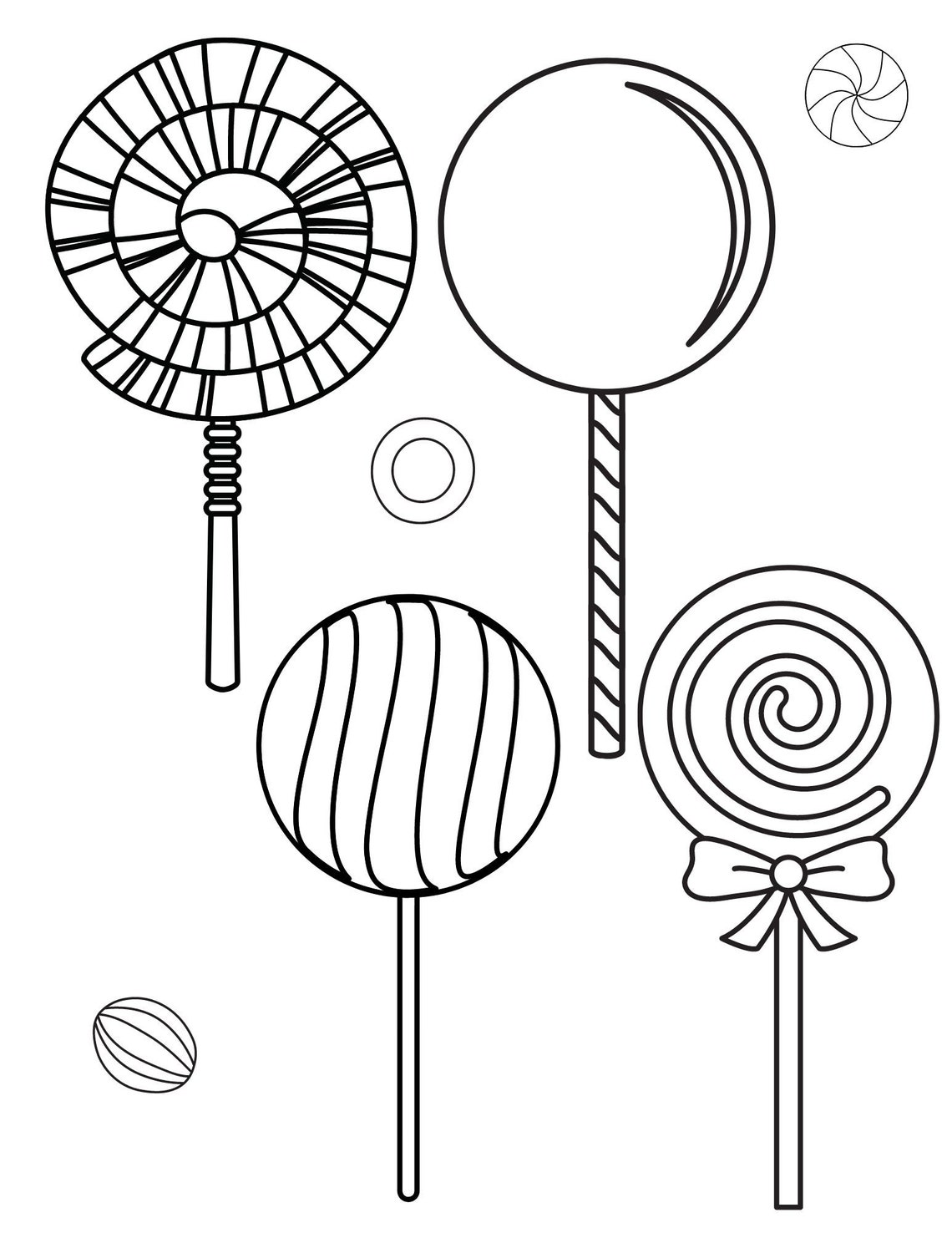 Candy Coloring Pages, Printable Candy Coloring Sheets, Lollipops ...