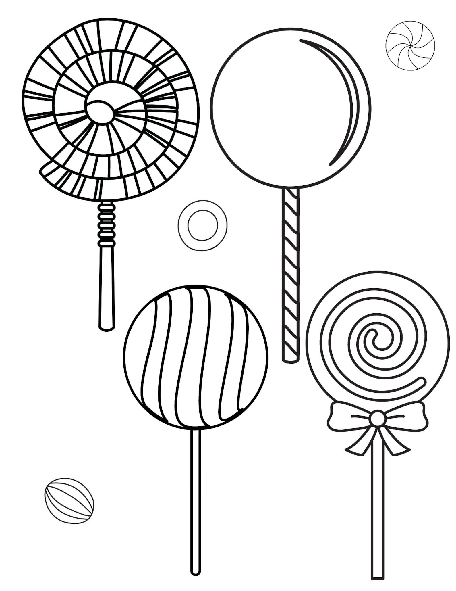 Candy Coloring Pages, Printable Candy Coloring Sheets, Lollipops ...