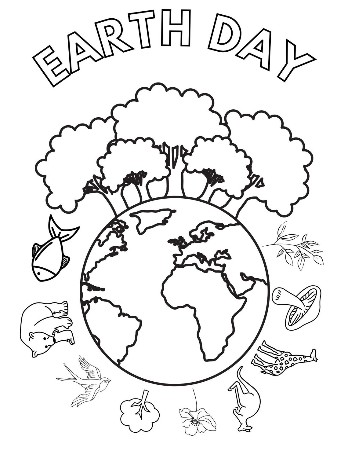 Earth Day Coloring Page, Earth Day Printables, Earth Day Sheets, Earth ...