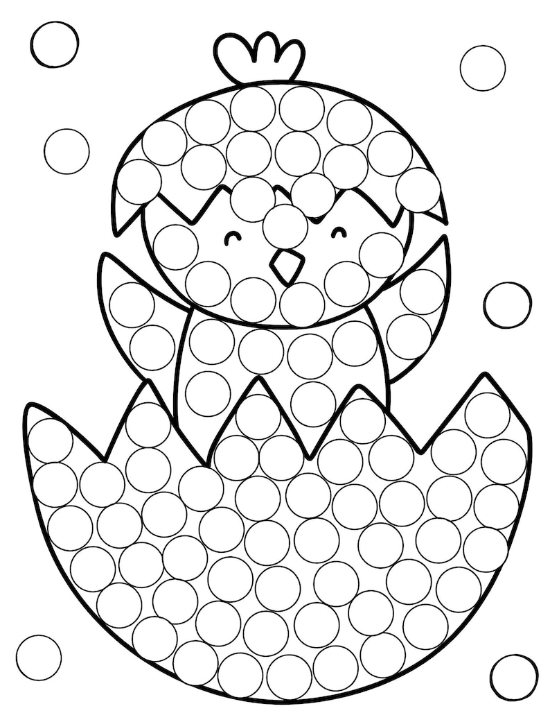 Easter Dot Marker Coloring Pages, Do a Dot Easter Painting, Easter PDF ...