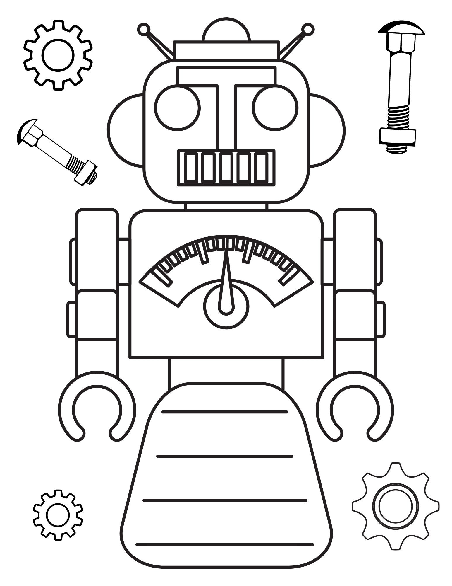 Robot Coloring Pages for Kids: 10 PDF Cute Robot Printables, Robots ...