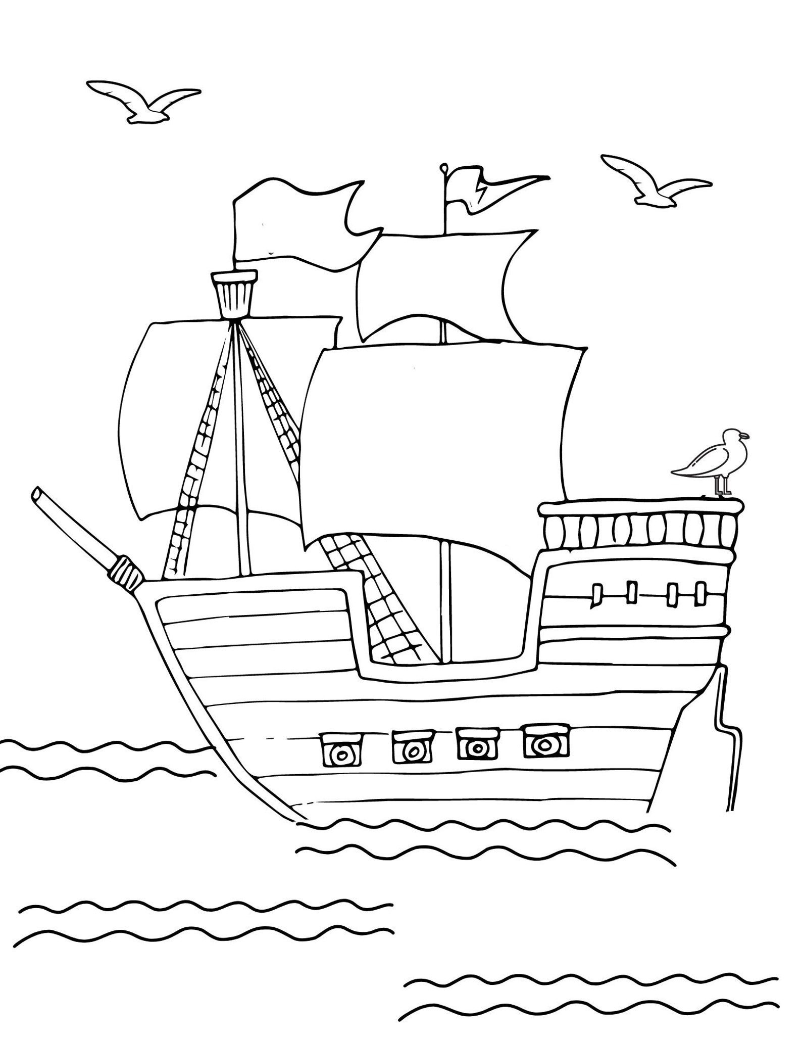 Ship Coloring Pages, Boat Coloring Pages, Ship PDF, Ship Printables ...