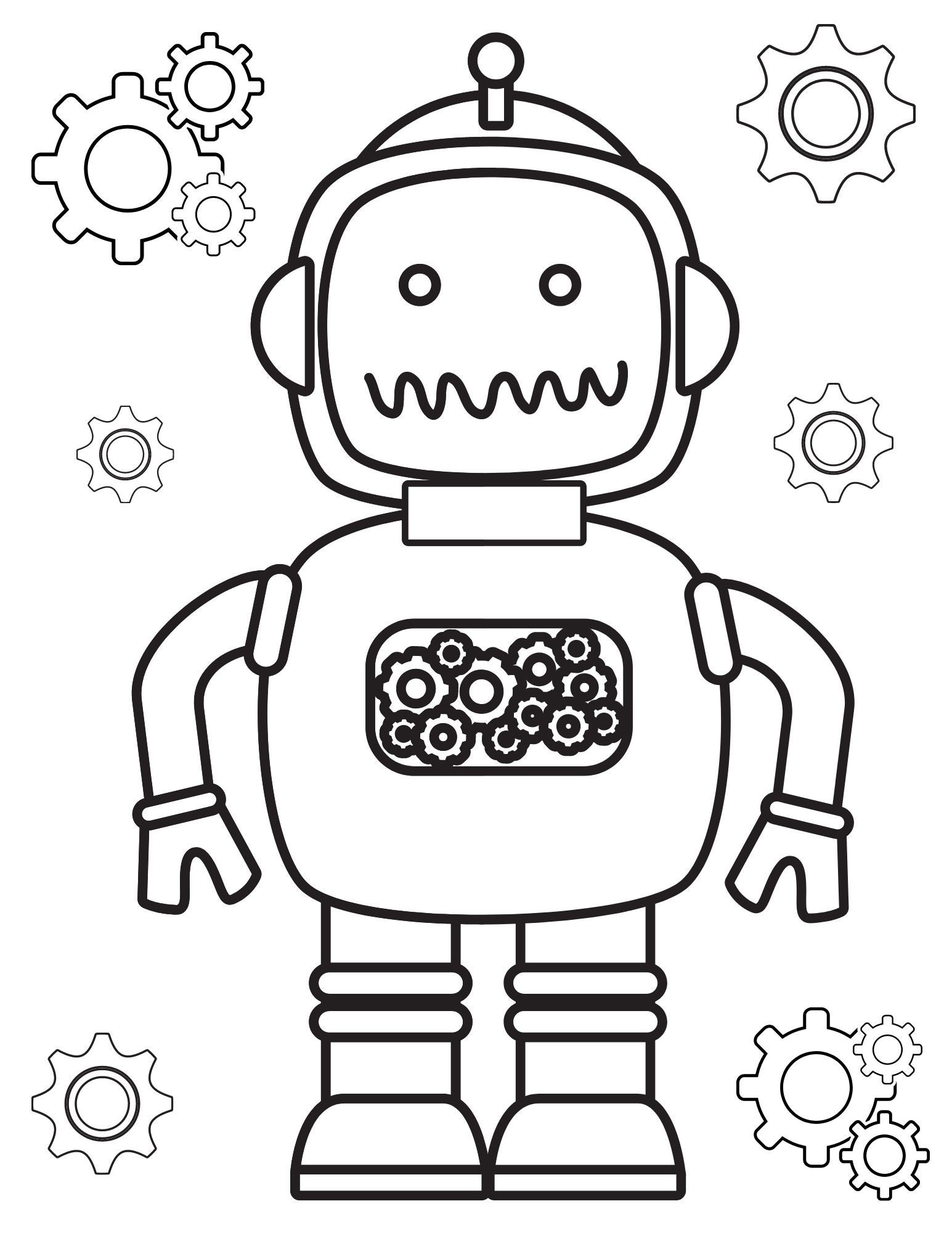 Robot Coloring Pages for Kids: 10 PDF Cute Robot Printables, Robots ...