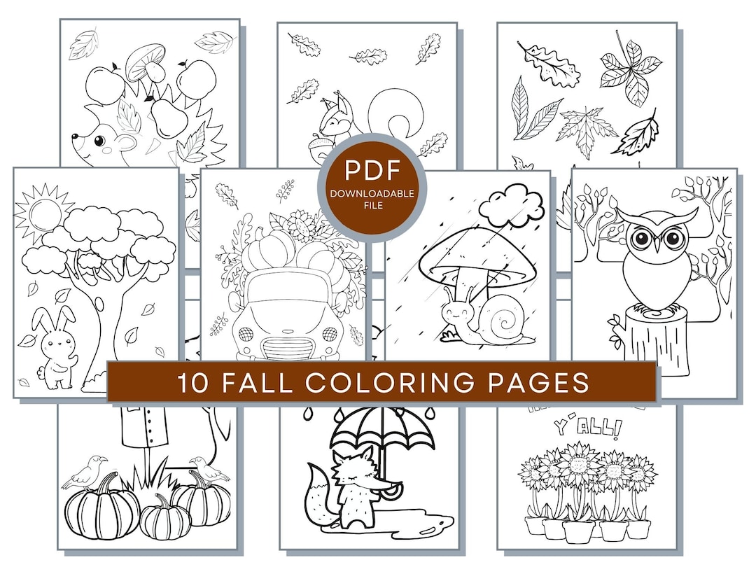 Fall Coloring Pages, Fall PDF, Fall Coloring Printables, Thanksgiving ...